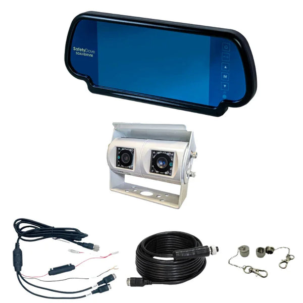 Safety Dave 7” Mirror Monitor Camera Kit - Dual White Cameras - AHD ...
