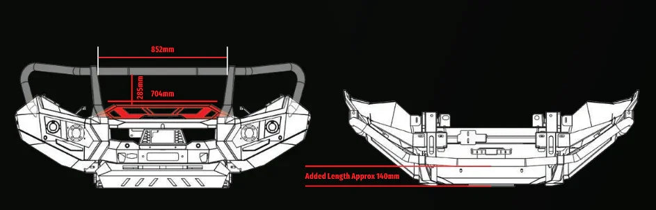 RAXAR No Loop Bull Bar VW Amarok 04/2023+ – Brixton 4x4
