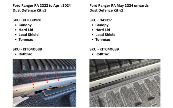 EGR Dust Defence Kit for Next Gen Ford Ranger & Raptor 2022 to April 2 ...
